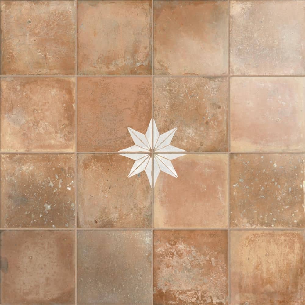 Merola Tile Kings Nonna with White Corner Star 18 in. x 18 in ...