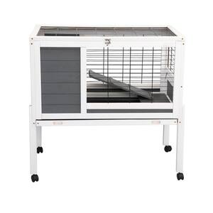 cenadinz 83.5 in. x 17.25 in. x 33.75 in. 3-Compartment Rabbit Hutch ...
