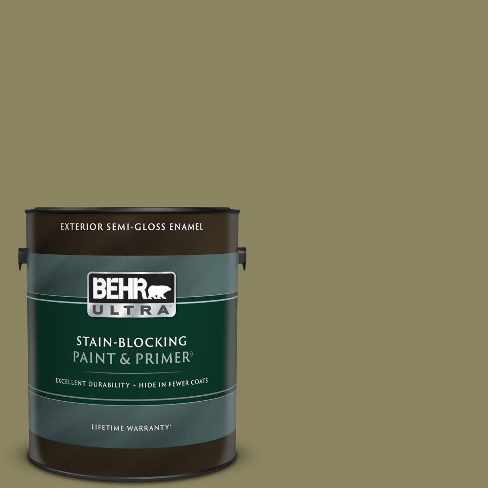 BEHR ULTRA 1 gal. #S350-5 Green Scene Semi-Gloss Enamel Exterior Paint ...
