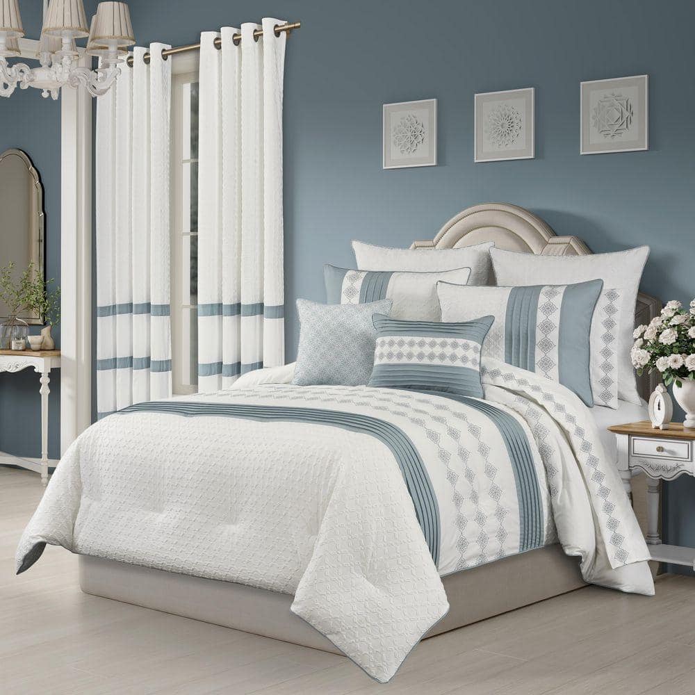 J QUEEN NEW YORK INC Trilogy Blue Polyester King/Cal King 3Pc ...