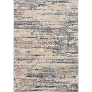 Nourison Rustic Textures Grey/Beige 6 ft. x 9 ft. Abstract Contemporary ...
