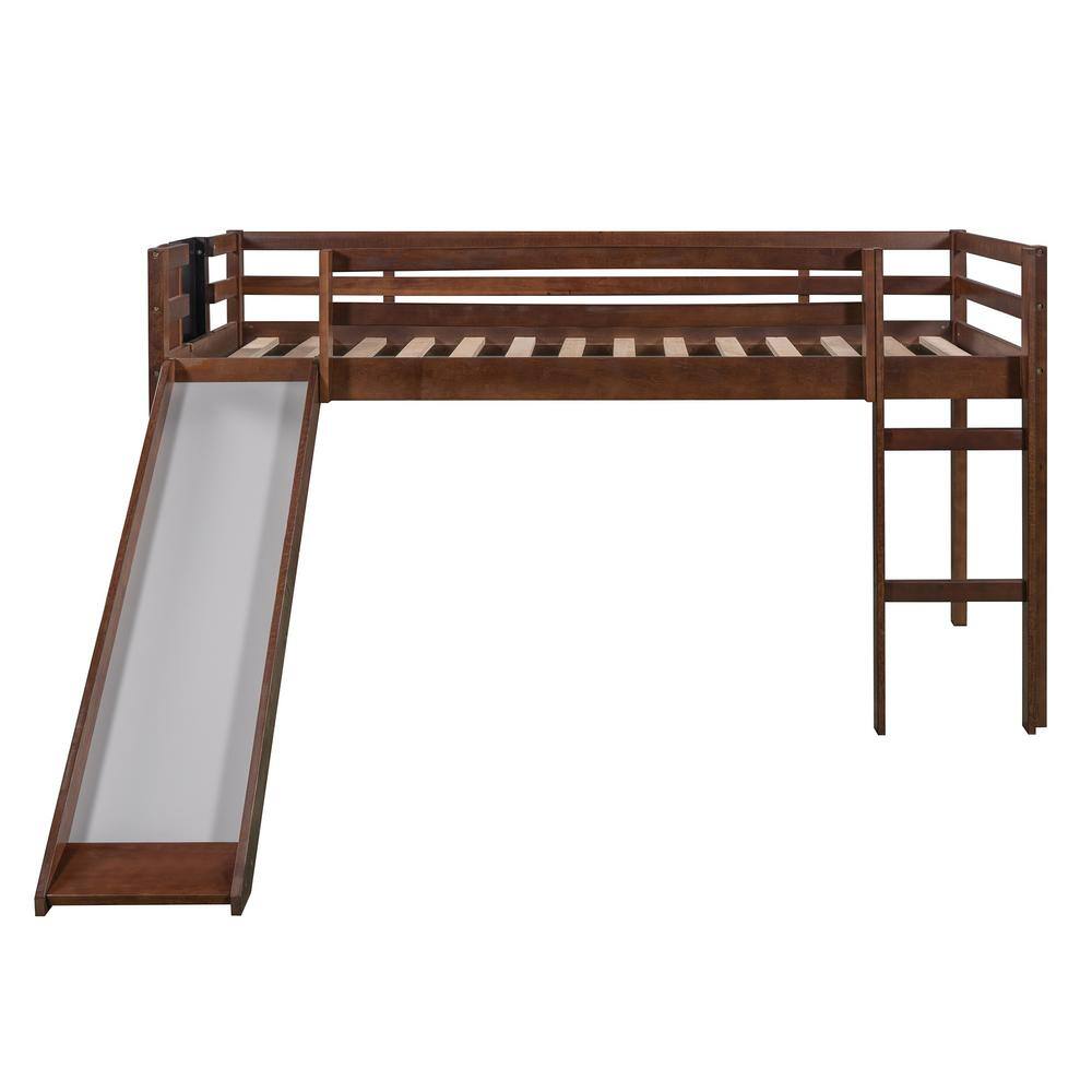 ANBAZAR Twin size Loft Bed Wood Bed with Slide, Stair and Chalkboard ...