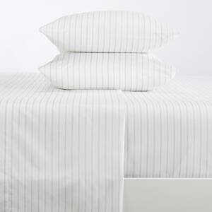 FRESHFOLDS Super Soft 3-Piece Sky Blue Microfiber Striped Twin Sheet ...
