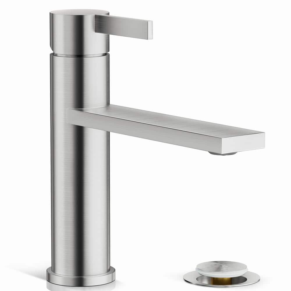 Phiestina Single Handle Bathroom Sink Basin Faucet,Brushed Nickel Low ...