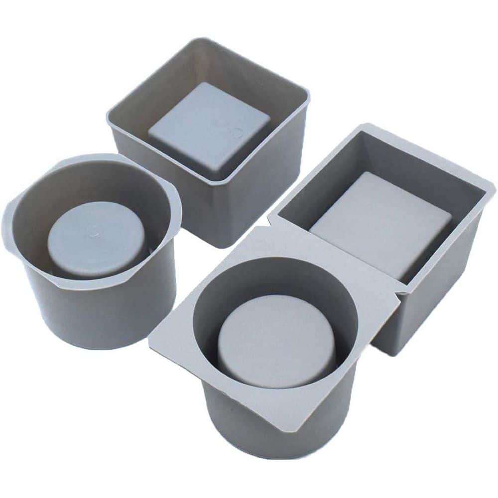 KIWDZFU Concrete Planter Molds Silicone for Cement Pot Round and Square ...