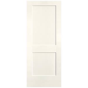 Masonite 36 in. x 80 in. 2-Panel Logan Single Bore Hollow Core Primed ...