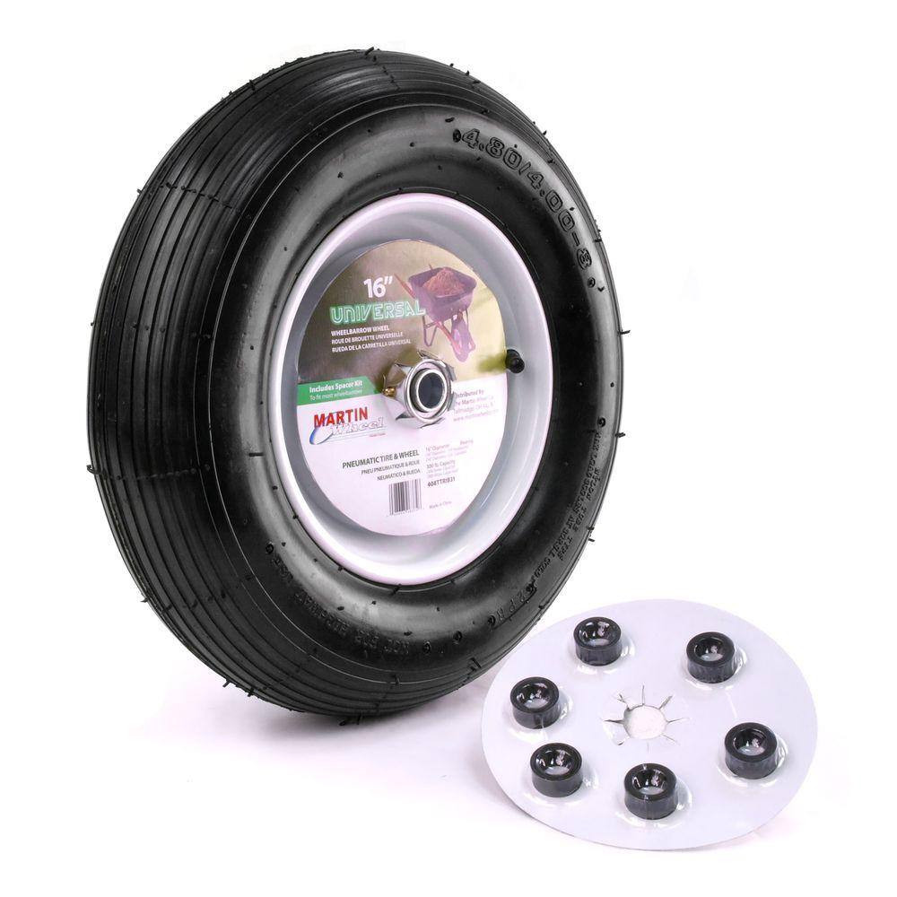 Martin Wheel 480/400-8 16 in. Wheelbarrow/Garden Cart Wheel with Hub 3/ ...
