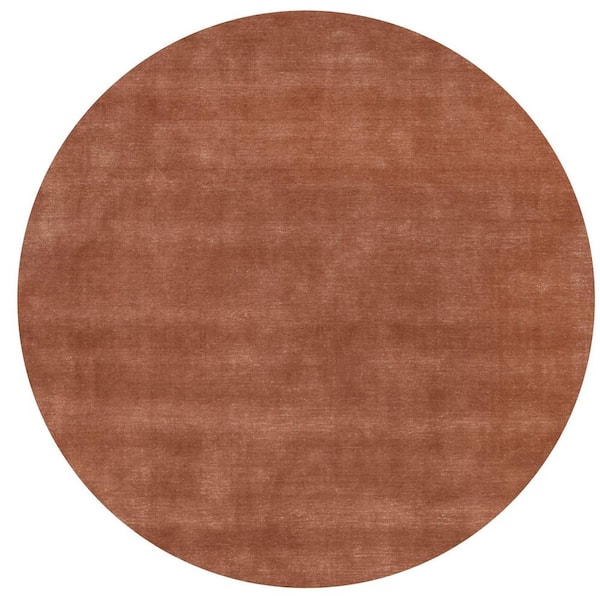 RUGS USA Arrel Speckled Wool-Blend Brick 8 ft. Round Indoor Area Rug ...