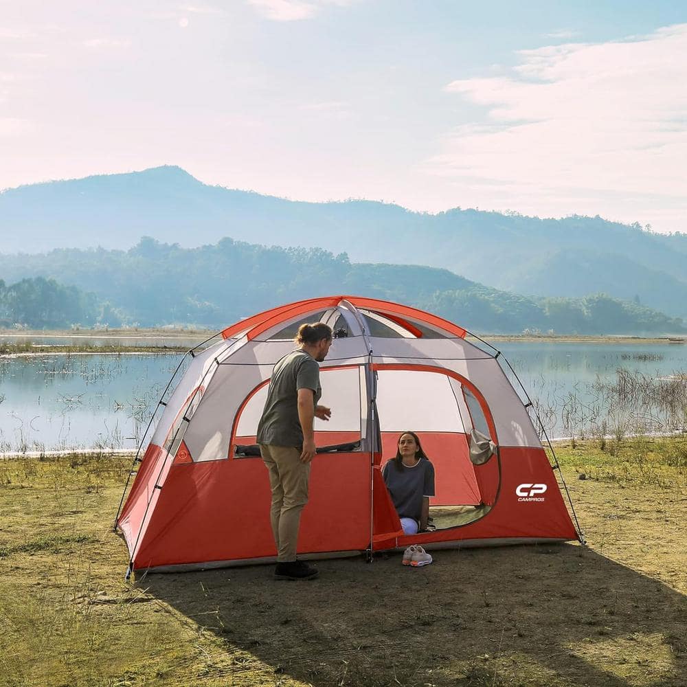 Cesicia Outdoor Double Layer 11 ft. x 7 ft. x 72 in. 6-Person Red ...