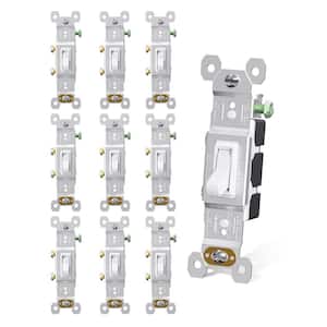 Sunlite 15 Amp Toggle Grounded Light Switch White (10-Pack) HD40867 ...