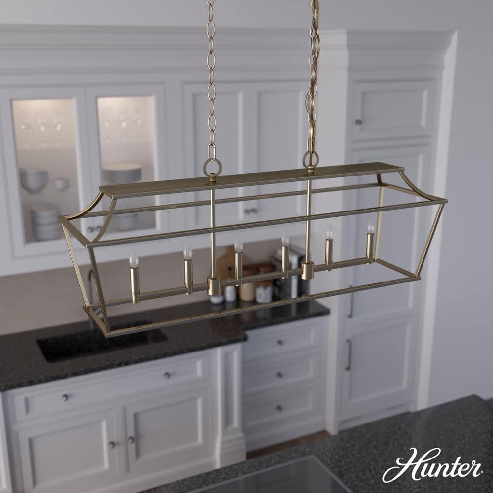 Hunter Laurel Ridge 6-Light Alturas Gold Linear Chandelier 19078 - The ...