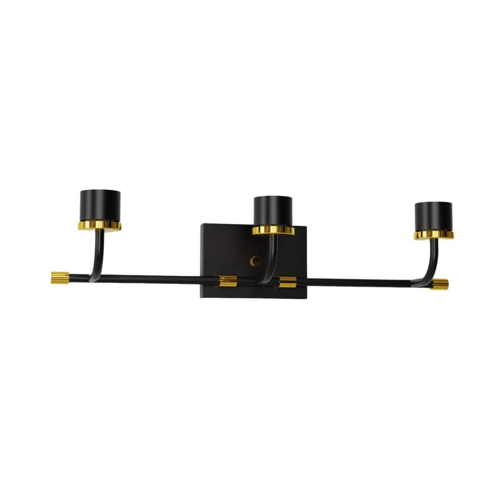Emeritpro 3-Light Black and Gold Vanity Light Canopy Elevate Your ...