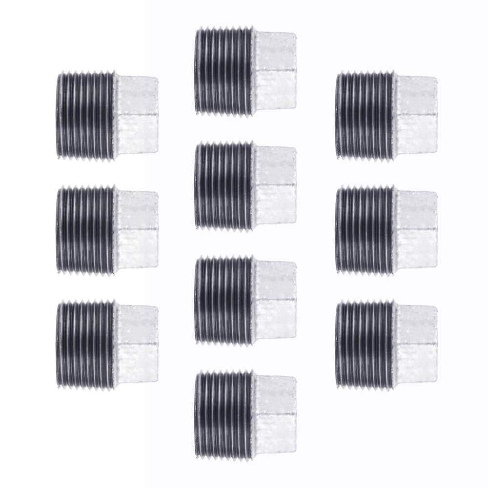 PIPE DECOR 1/2 in. Galvanized Iron Plug (10-Pack) PDG P-12-10 - The ...