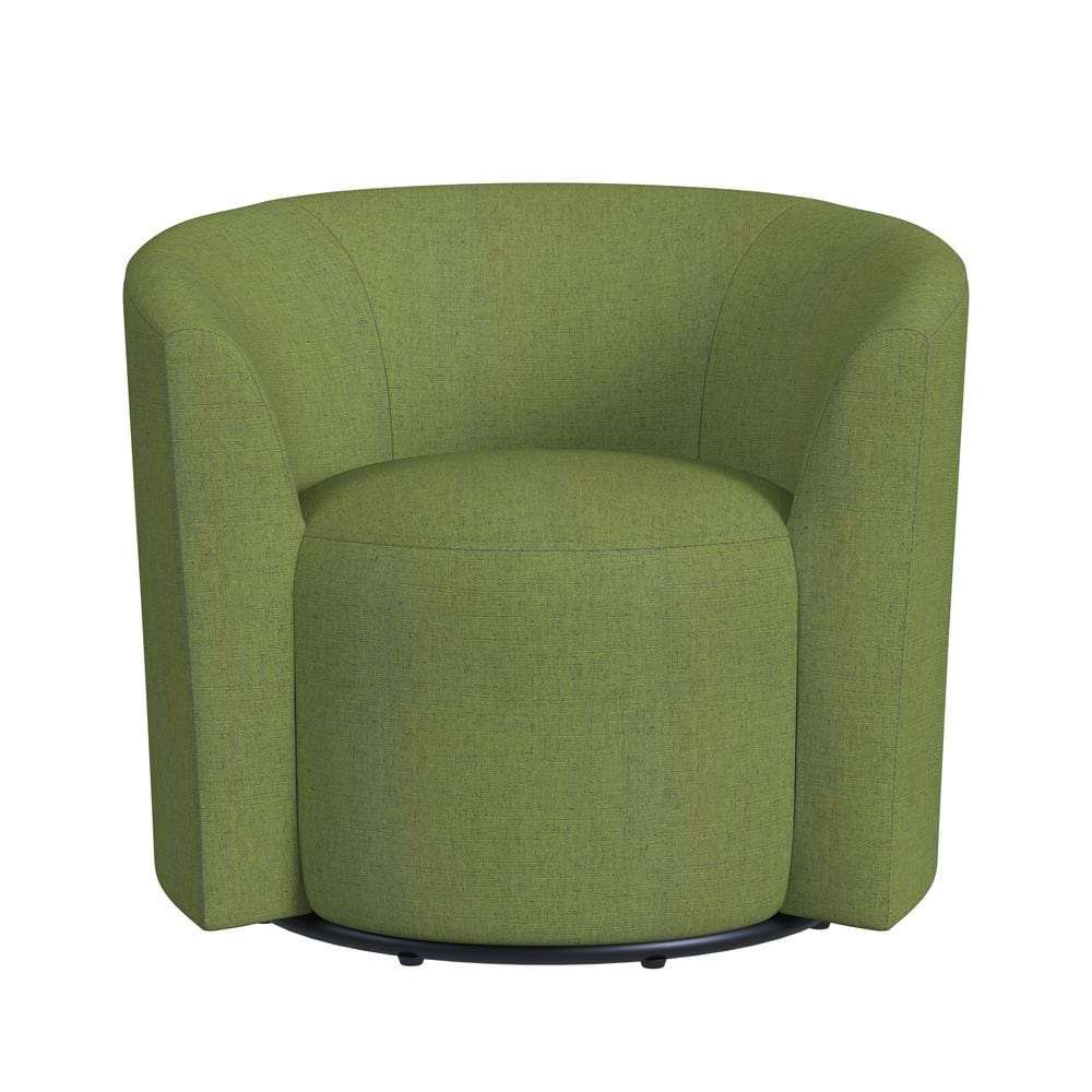 Homepop Modern Olive Green Woven Barrel Back Swivel Fabric Upholstery ...