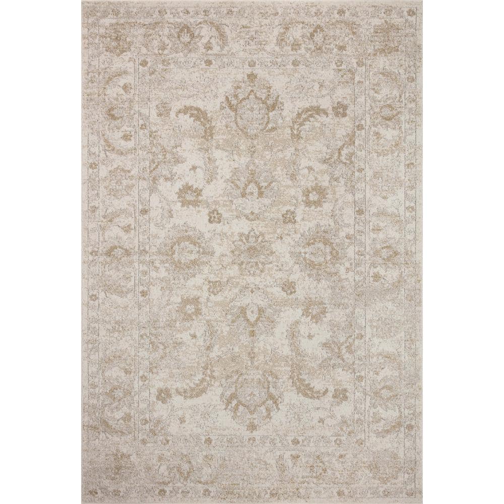 LOLOI II Odette Ivory/Beige 9 ft. 2 in. x 9 ft. 2 in. Round Oriental ...