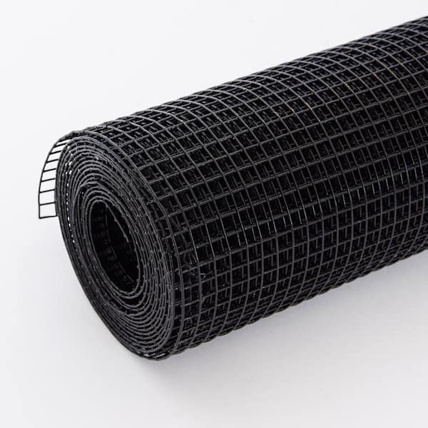 3 ft. x 50 ft. Black Vinyl Coated Hardware, Black Welded Wire Fence ...