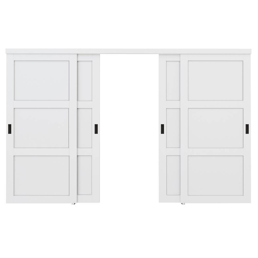 ARK DESIGN 144 in. x 96 in. Paneled 3-Lite Blank Pattern White Primed ...