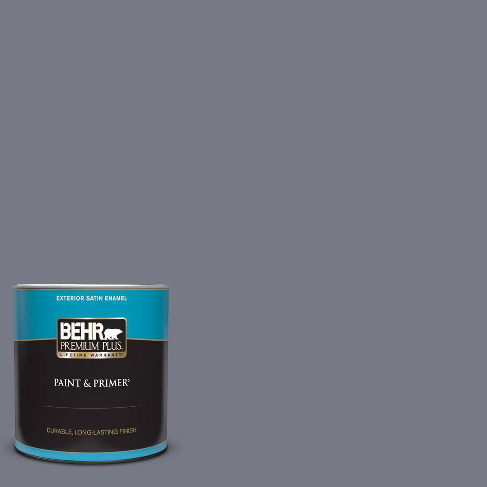 BEHR PREMIUM PLUS 1 qt. #N540-5 Infamous Satin Enamel Exterior Paint ...