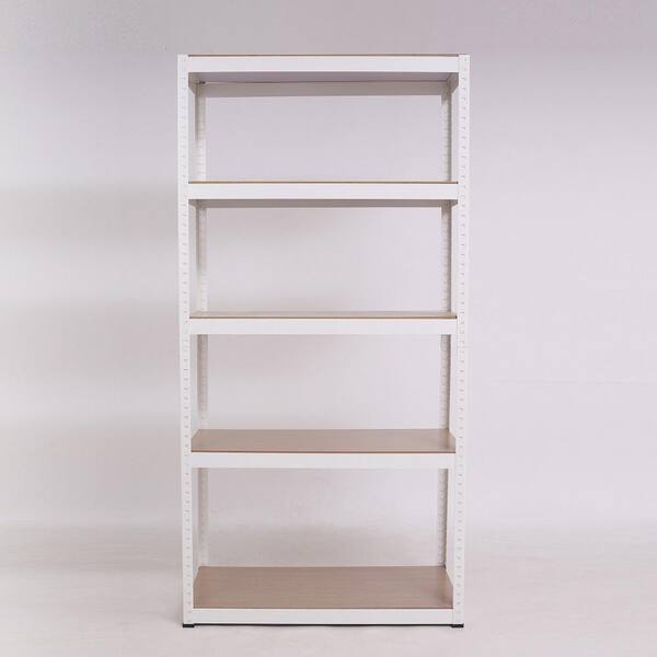 White storage shelving units store