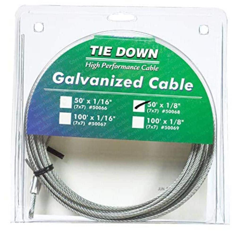 Tie Down 50 ft. 1/8 in. Galvanized Cable Roof Safety Tool 50068 - The ...