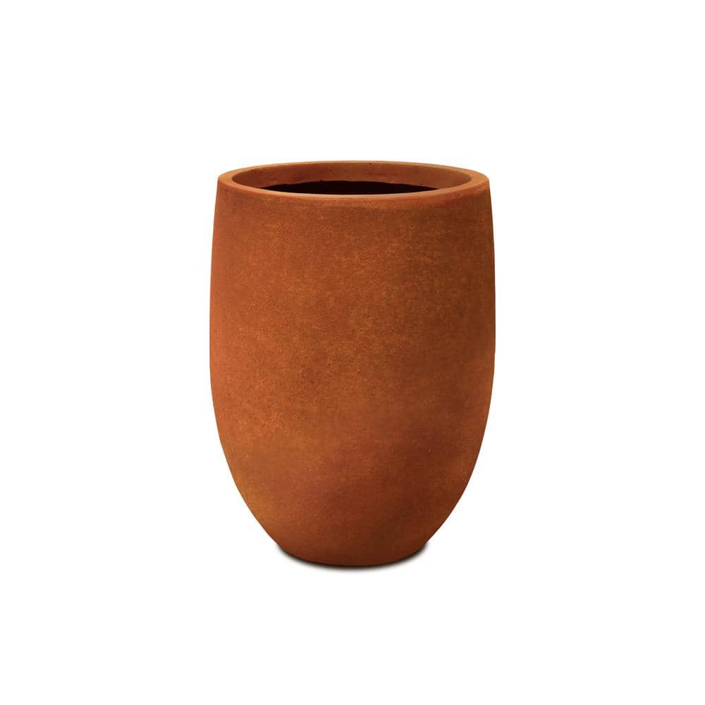 KANTE 21.7"H Iron Oxide Finish Concrete Tall Planter, Large Outdoor ...