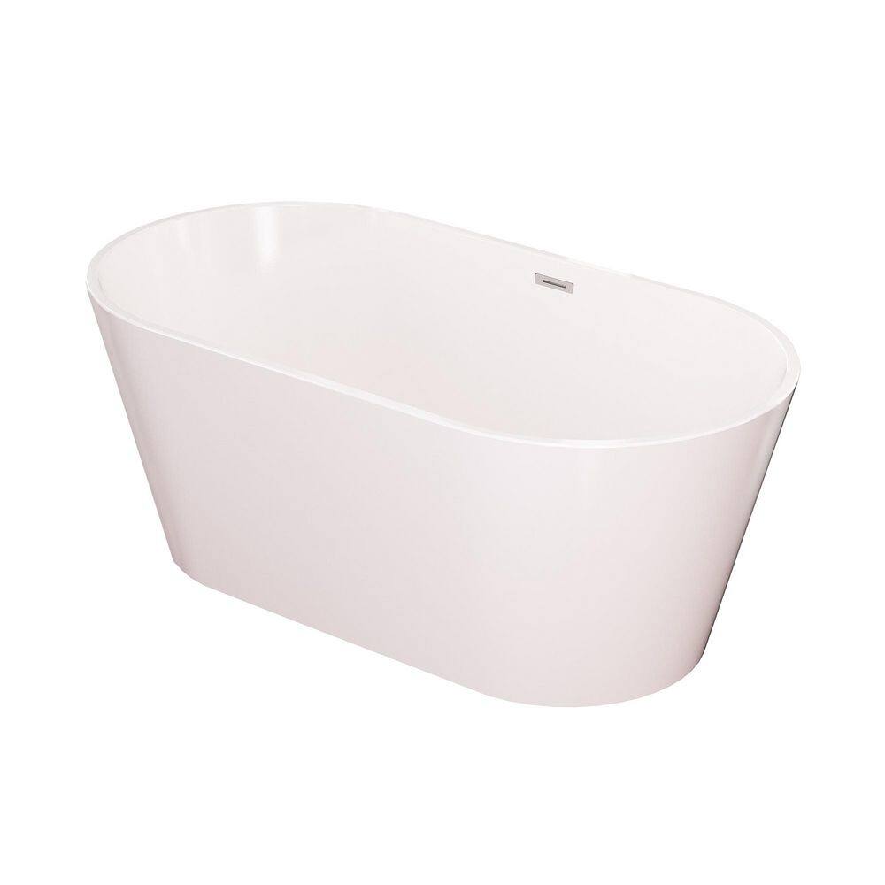 CASAINC 66.88 in. x 23.25 in. Acrylic Soaking Bathtub in White with Center Drain CA-BT-84909 ...