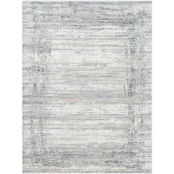 Livabliss Marbella Light Gray/Cream Striped 7 ft. x 9 ft. Indoor Area ...
