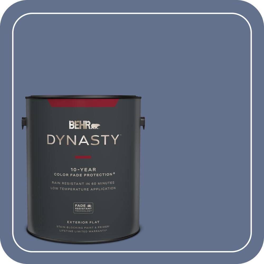 BEHR DYNASTY 1 gal. #600F-6 Atlantic Blue Flat Exterior Stain-Blocking ...