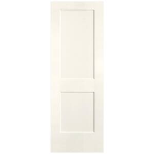 Masonite 28 in. x 80 in. 2-Panel Logan Single Bore Solid Core Primed ...