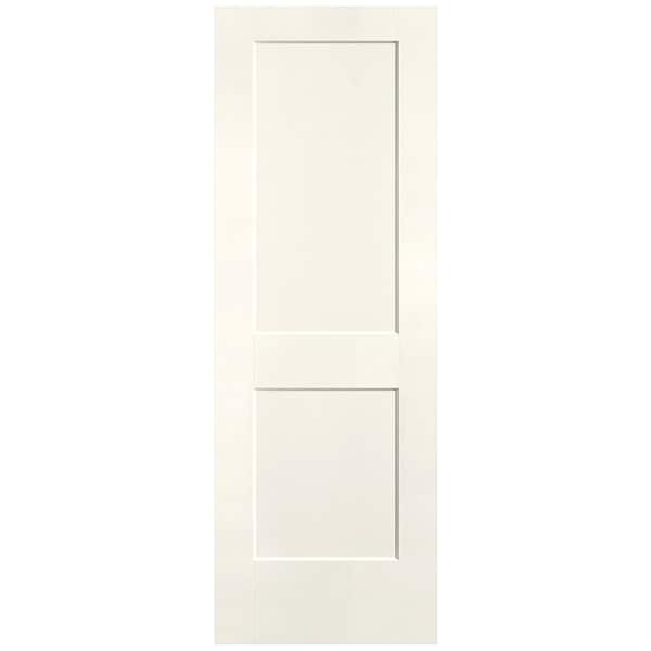 Masonite 28 in. x 80 in. 2-Panel Logan Single Bore Solid Core Ivory ...