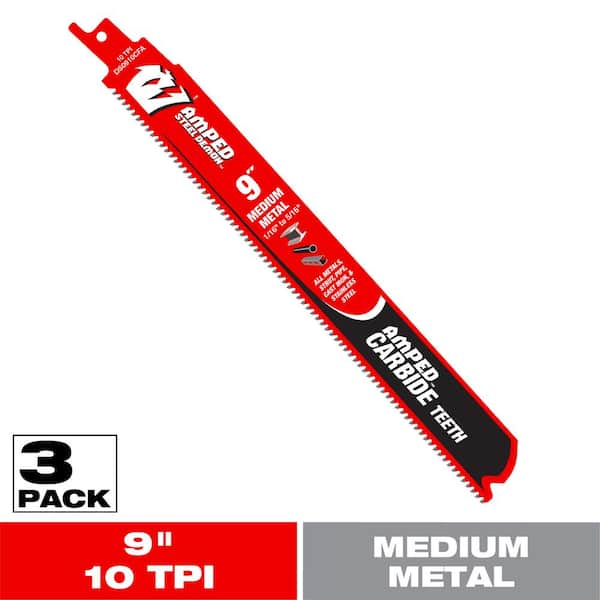 DIABLO 9 in. 10 TPI AMPED Steel Demon Carbide Teeth Reciprocating Saw ...