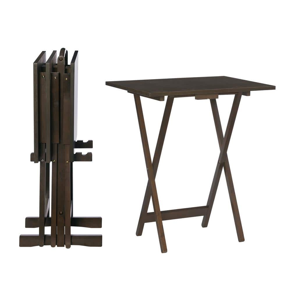 Linon Home Decor Tanner Grey Wood with Rectangular Wood Top 5-Piece ...