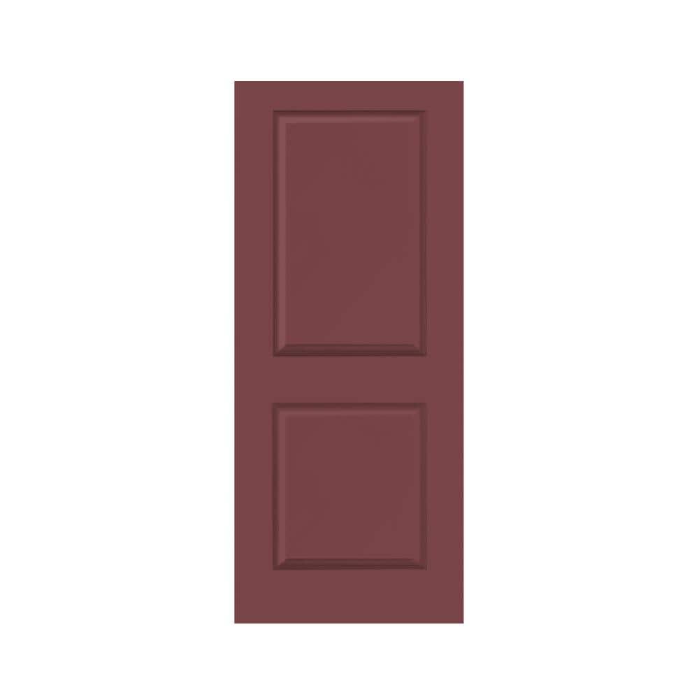 CALHOME 36 in. x 80 in. Maroon Stained Composite MDF 2 Panel Interior ...