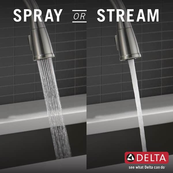Delta Classic Single Handle Pull Down Sprayer Kitchen Faucet in ...