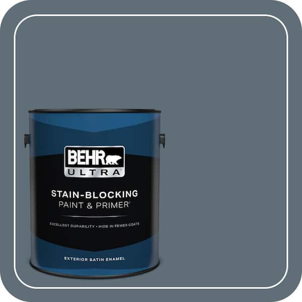 BEHR ULTRA 1 gal. #N480-6 NYPD Satin Enamel Exterior Paint & Primer ...