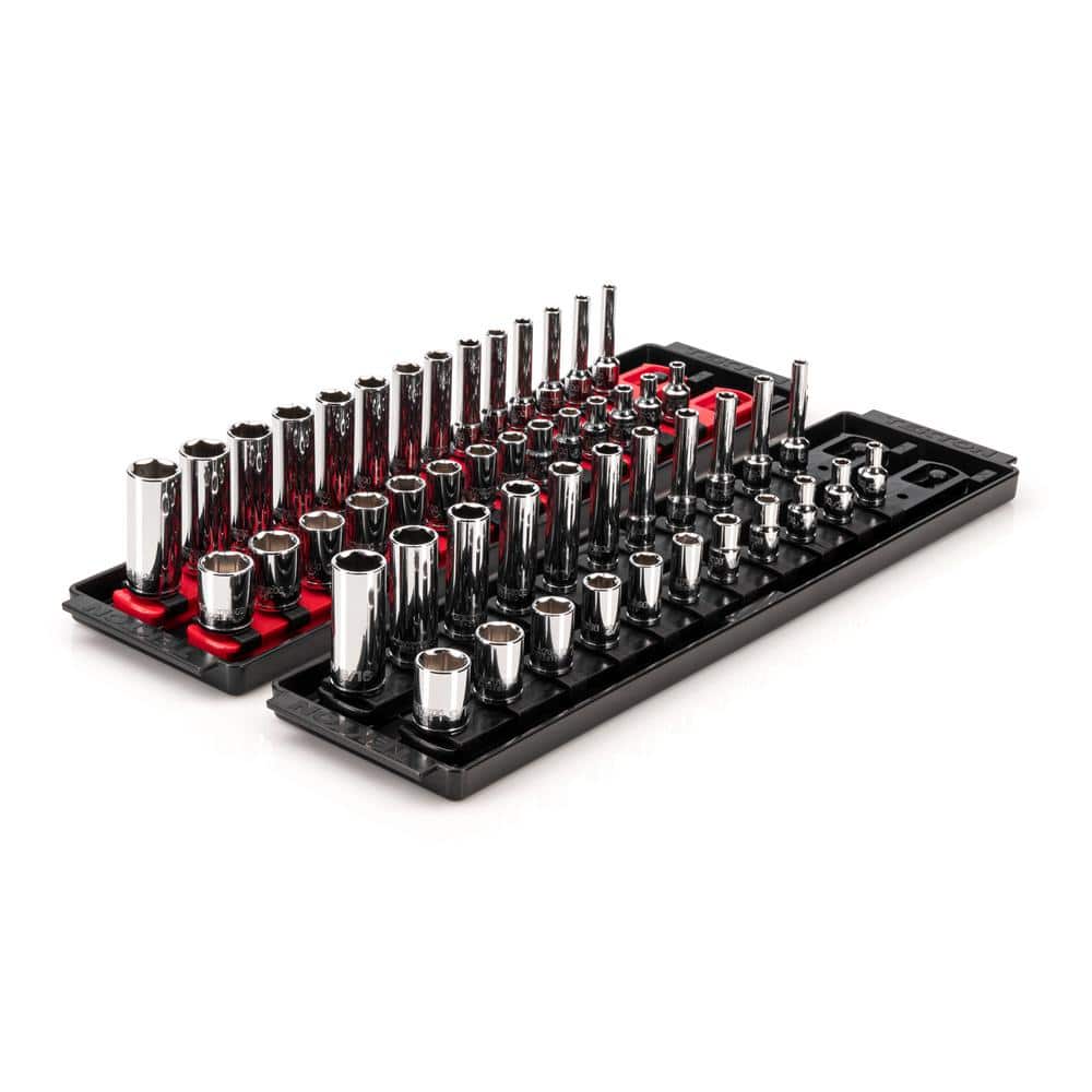 TEKTON 1/4 in. Drive 6-Point Socket Set with Rails (5/32 in.-9/16 in ...