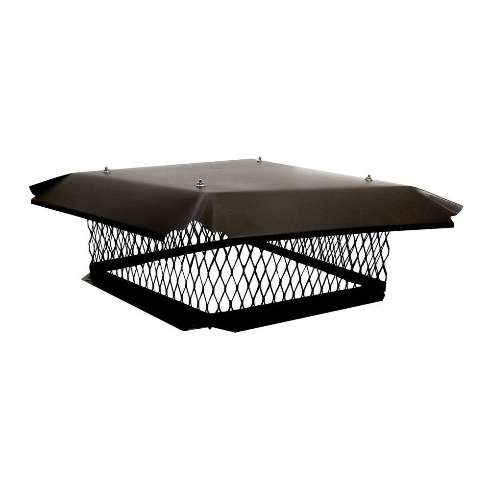 BigTop 17 in. x 17 in. x 10 in. H Chimney Cap in Black Galvanized Steel ...