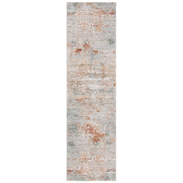 SAFAVIEH Adrianna 2 ft. x 8 ft. Blue/Rust Classic Marble Runner Rug ...