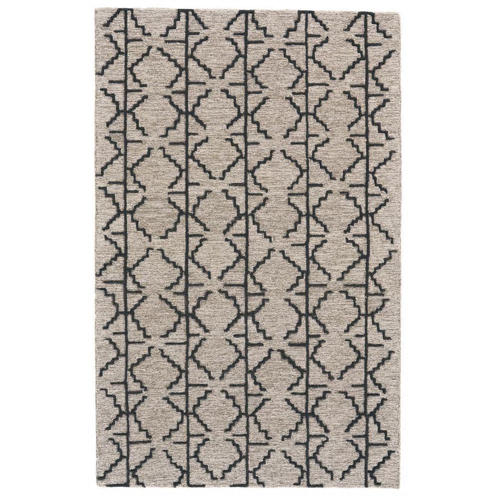 HomeRoots 2 ft. x 8 ft. Black, Gray Geometric Area Rug 2000511832 - The ...