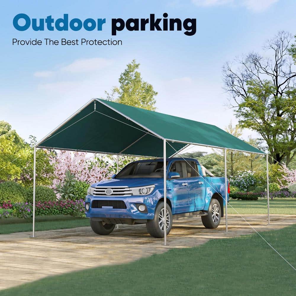 AFAIF 10 ft. x 15 ft. Heavy Duty Car Canopy Galvanized Frame Carport ...