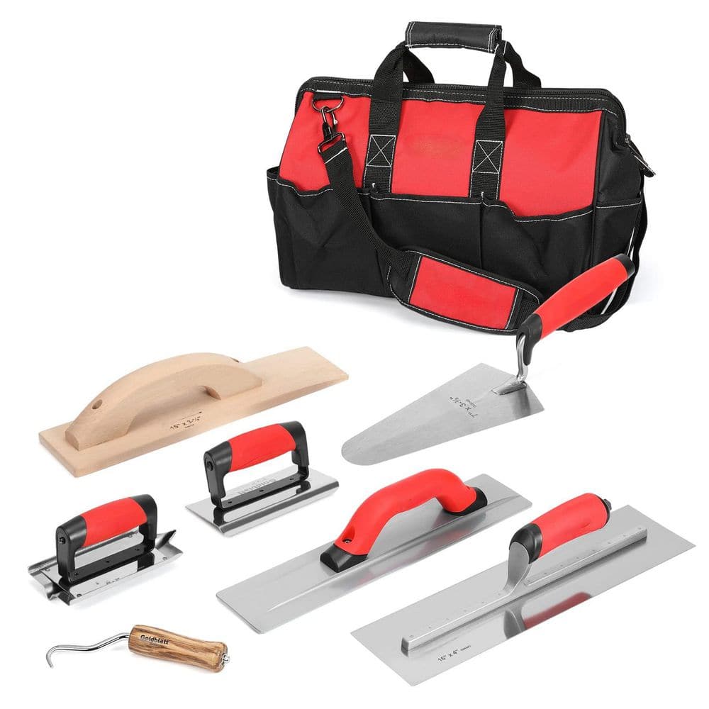 Laybus 8-Piece Masonry Tool Set 16 in. L x 4 in. W Finishing Trowel ...