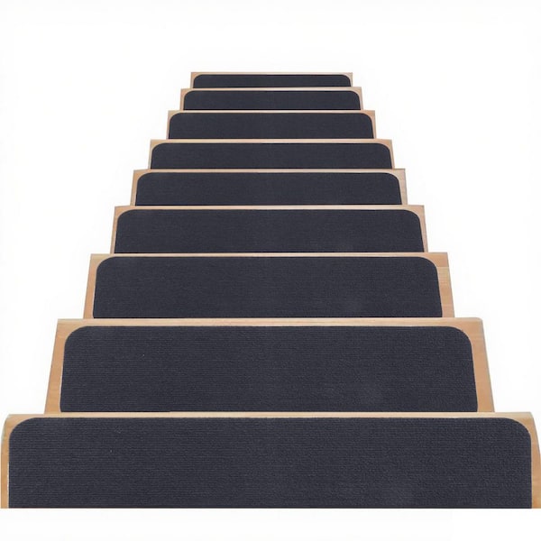 Wellco Self-Adhesive Non-Slip Dark Gray 8 in. x 30 in. Polyester TPR ...