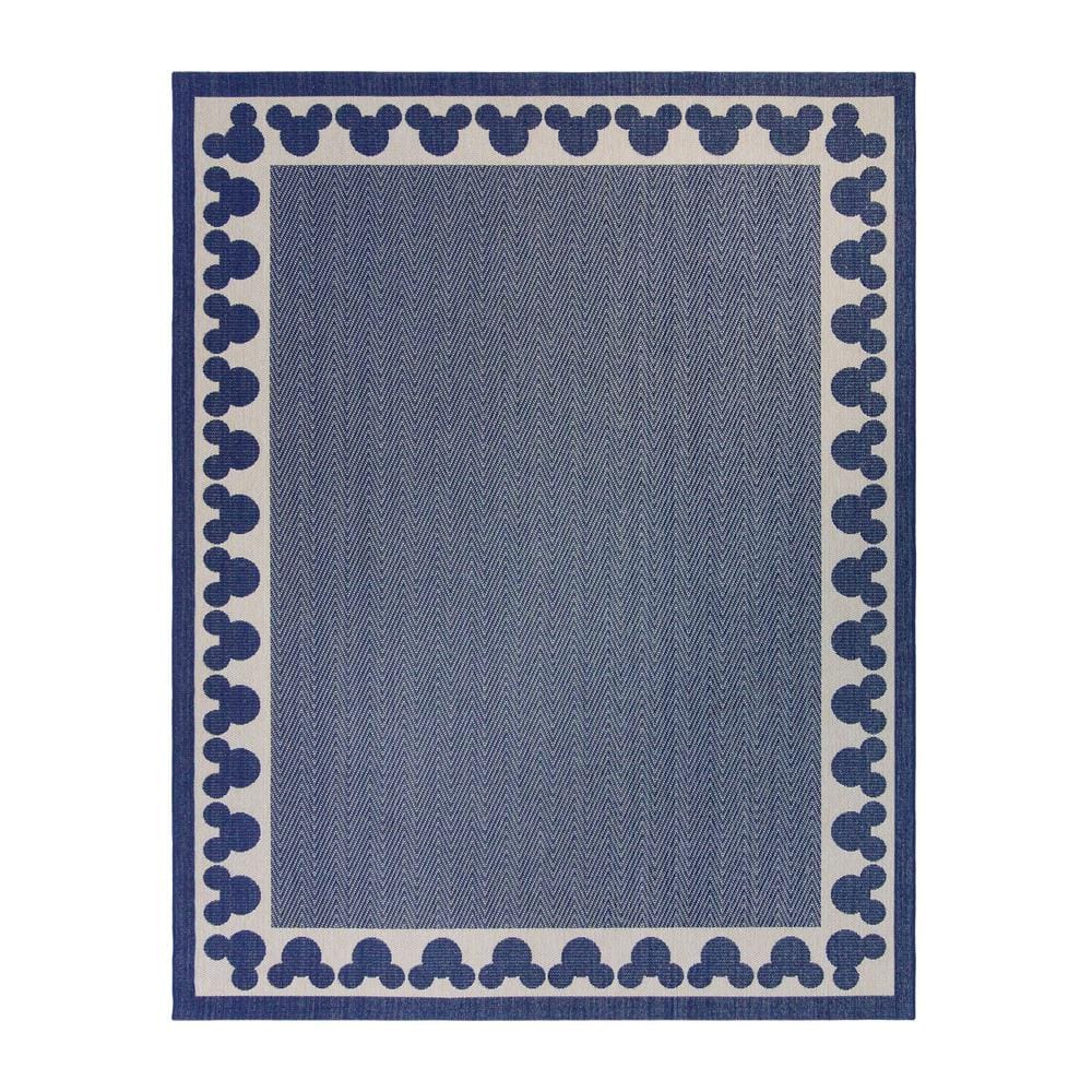 Disney Mickey Mouse Navy/Sand 6 ft. x 9 ft. Border Indoor/Outdoor Area ...