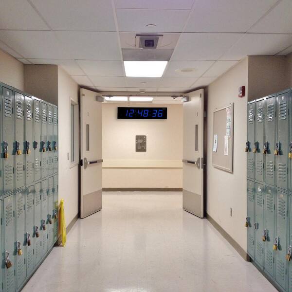 Ivation 48 in. Blue Large Digital Wall Clock, LED Digital Clock with ...