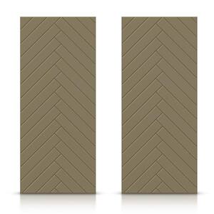 CALHOME 72 in. x 80 in. Hollow Core Olive Green Stained Composite MDF ...