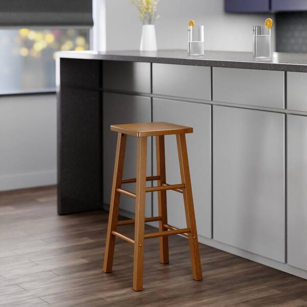 WINSOME WOOD Carrick 29 in. Wood Bar Stool in Teak Finish 33432 The Home Depot