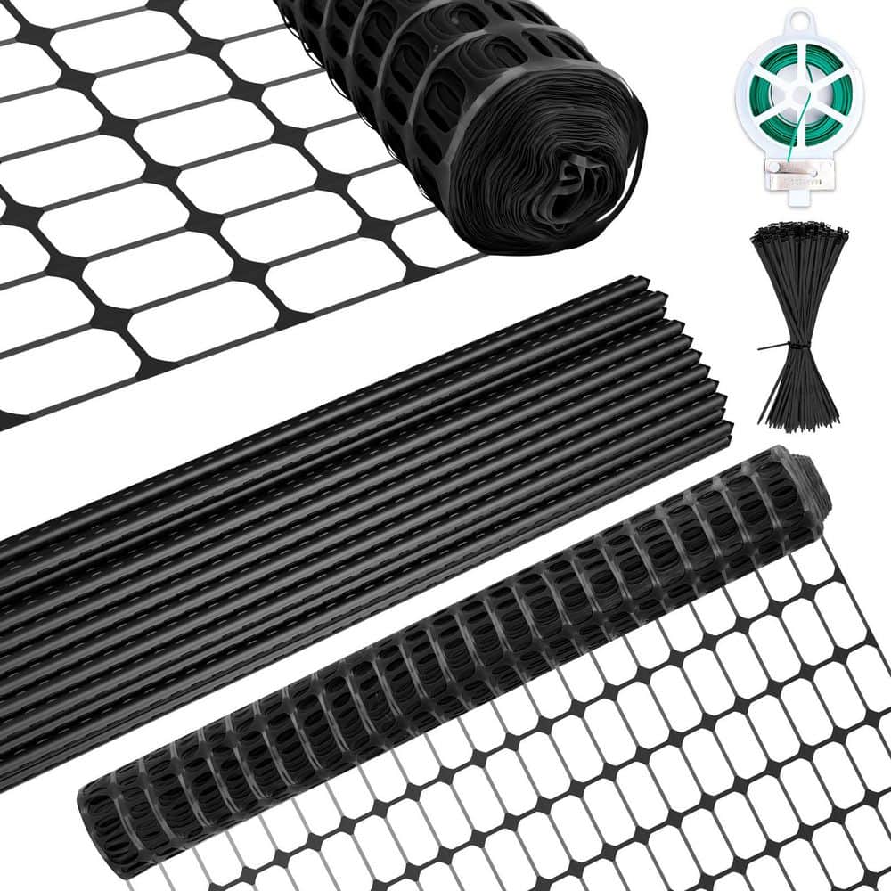 ABORON Garden Fence Snow Fence 40 in. x 160 ft. Plastic Fence Roll with ...