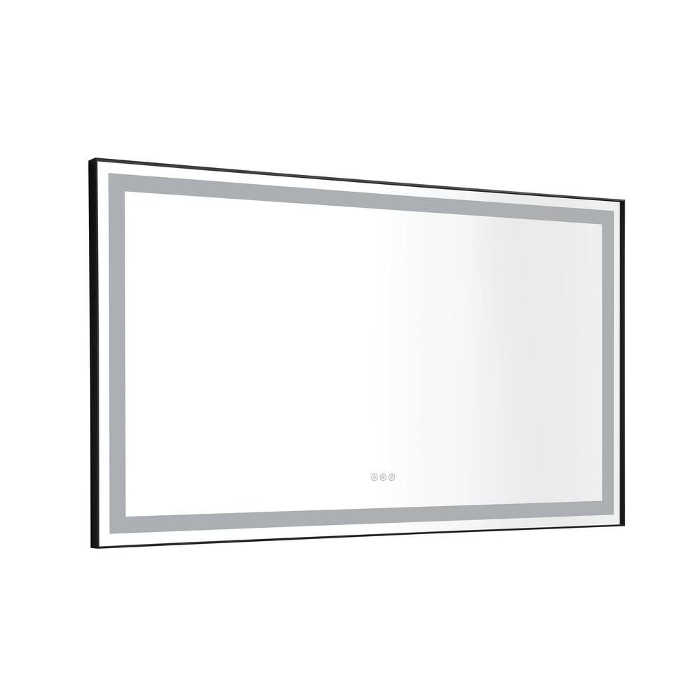 72 in. W x 36 in. H Rectangular Framed LED Lighted with High Lumen Anti ...