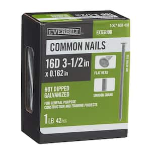 Everbilt 3 in. x 10D Hot Dipped Galvanized Common Nails 1 lb. (59-Count ...