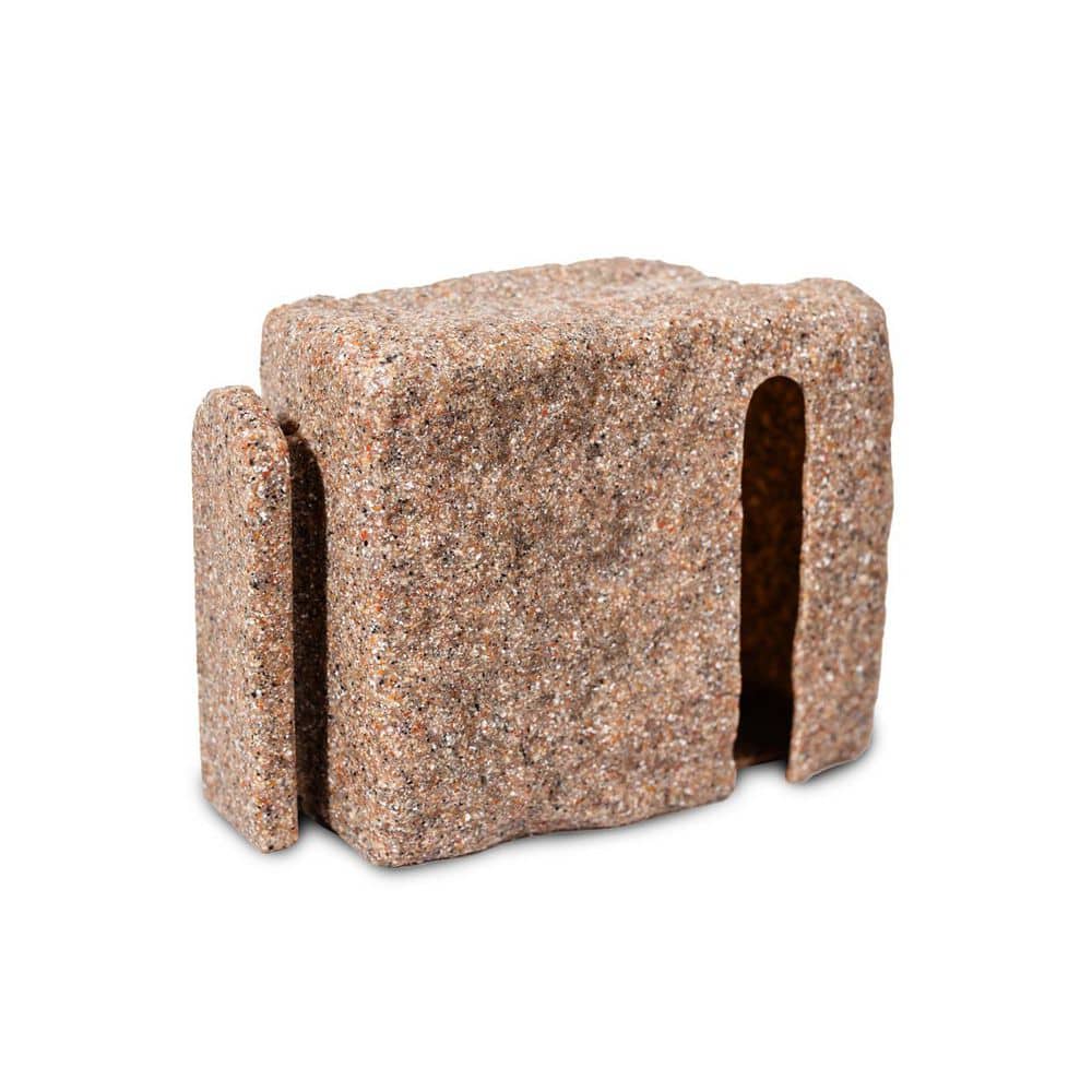 Beuta 7 in. x 6.5 in x 4 in CobbleStone (Left) Faux Stone Plastic ...